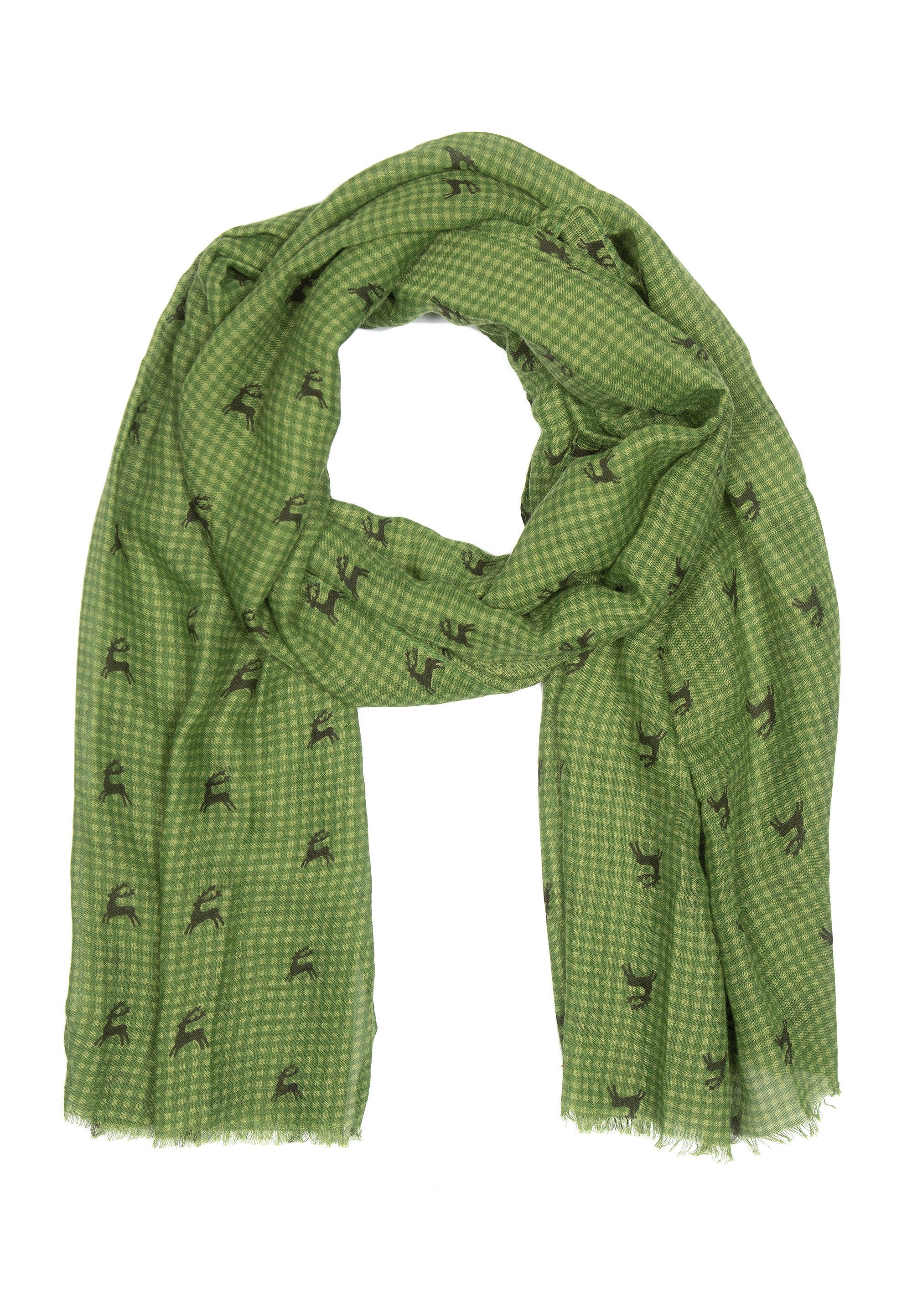 Goodman Design Modeschal Schal romantic mit Hirsch Muster, angenehmes ...