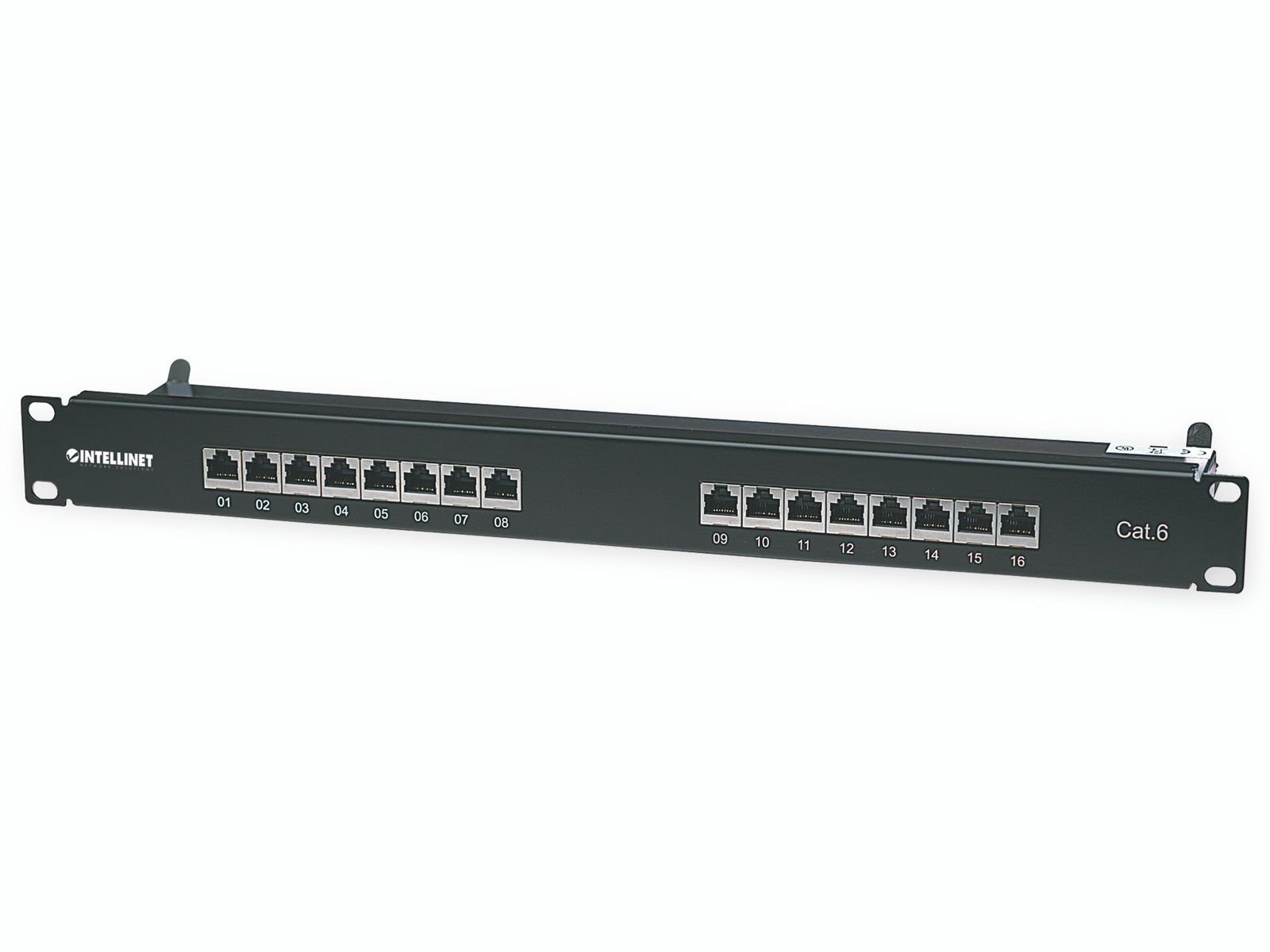 Intellinet INTELLINET Cat6 Patchpanel, 19", 16-Port Netzwerk-Patch-Panel