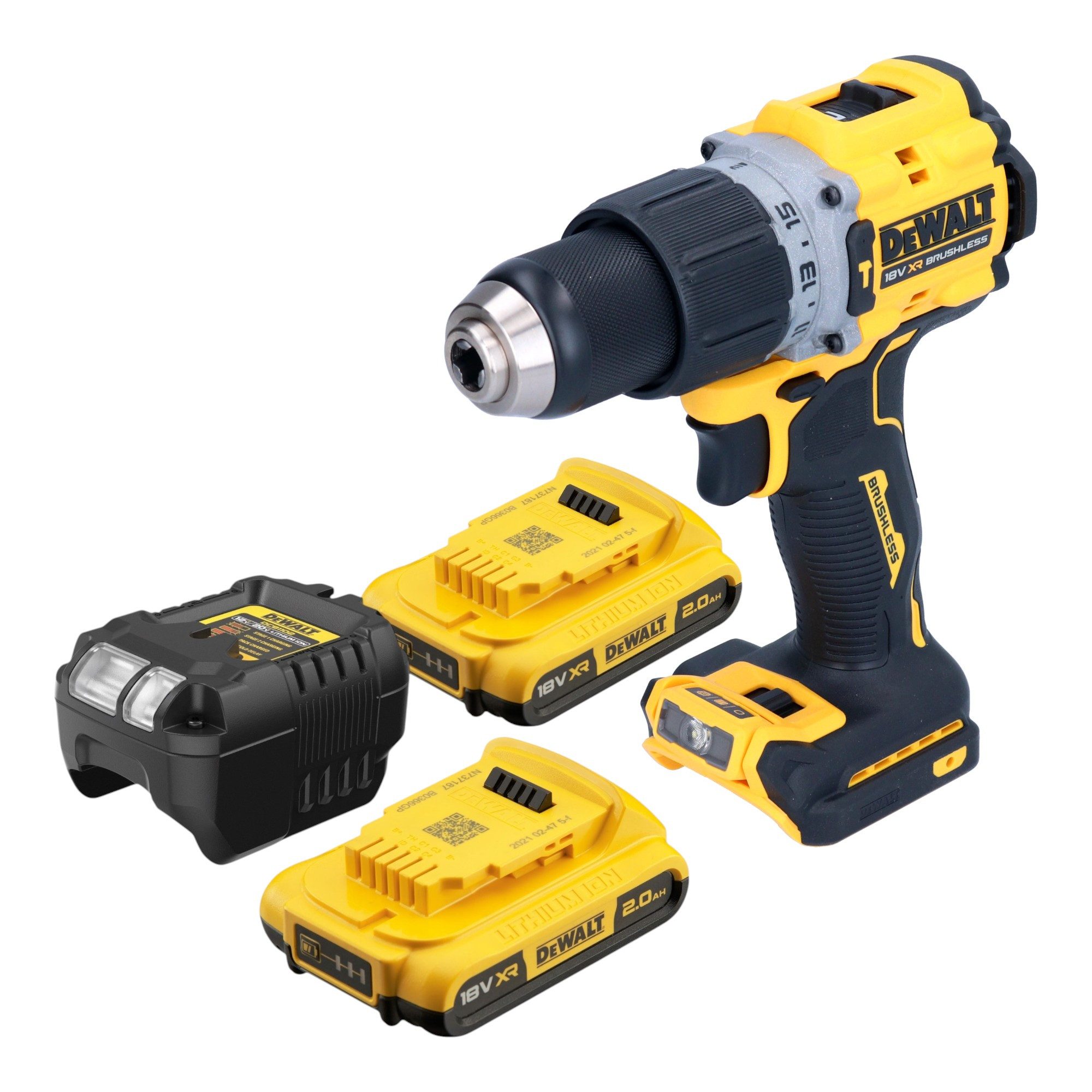 DeWalt Schlagbohrmaschine DCD 805 D2 Schlagbohrschrauber 18 V 90 Nm + 2x Akku 2,0 Ah + Ladegerät