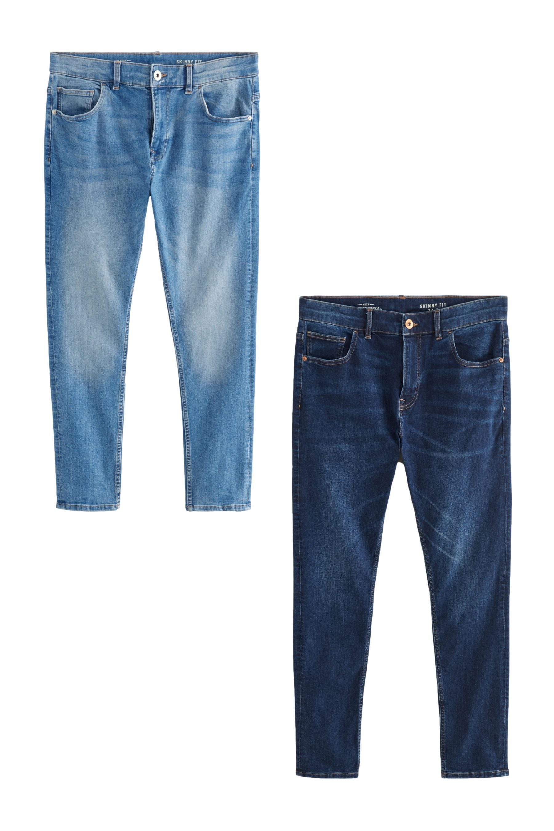 Next Skinny Fit Jeans Klassische Stretch Jeans Im 2er Pack 2 Tlg
