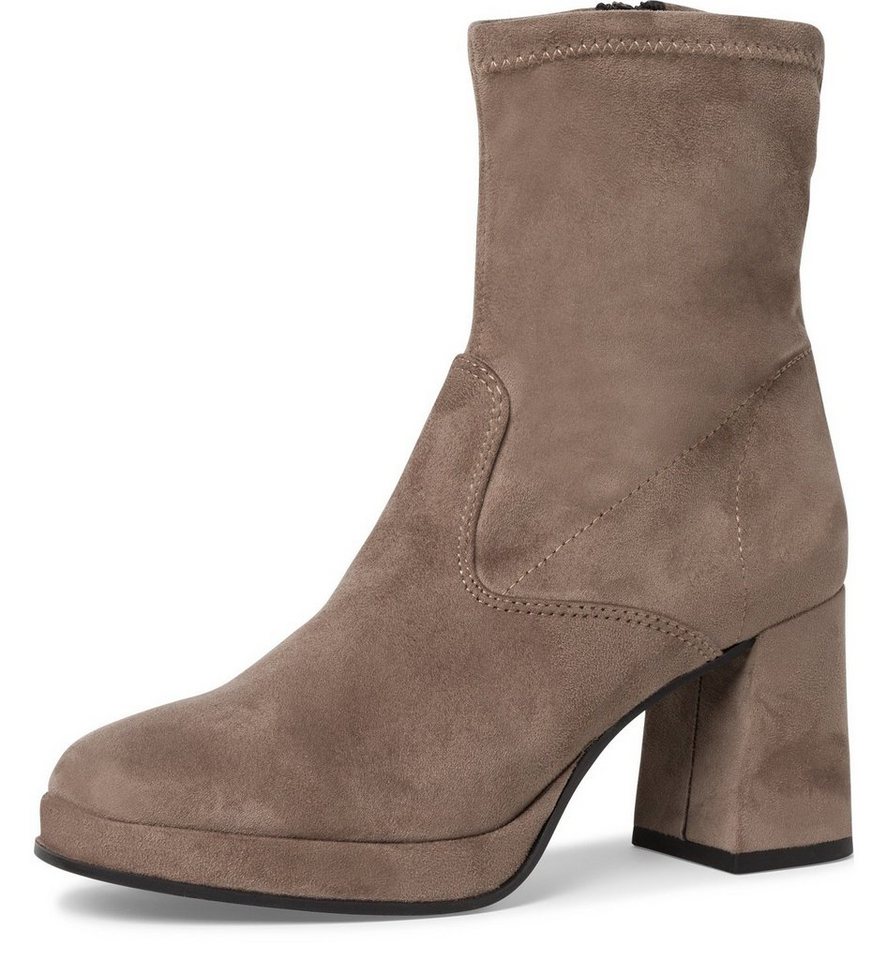 Tamaris Stiefelette Mit Ziernähte Und Bezogenen Absatz
