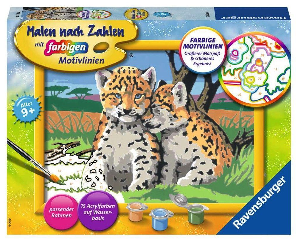 Ravensburger Spiel, Ravensburger Malen nach Zahlen Classic Serie D Kleine Leoparden 28486