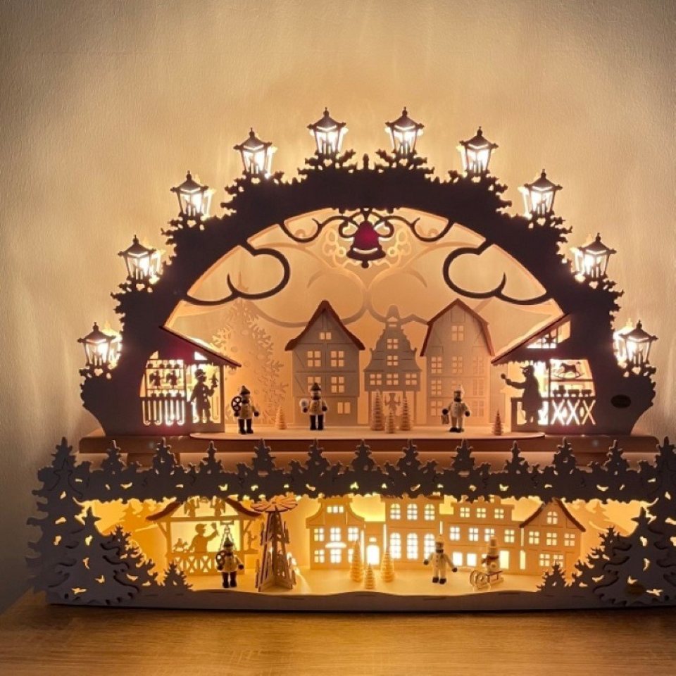 Saico Original Led Schwibbogen Lichterbogen Altstädter Weihnachtsmarkt