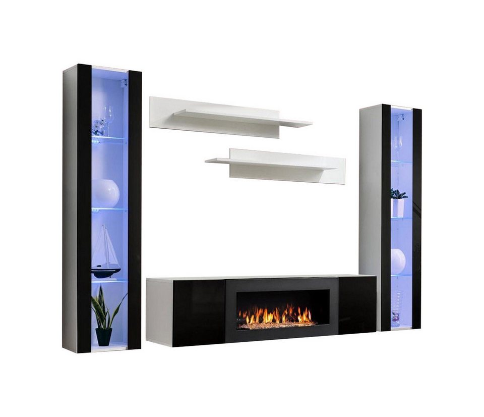 Jvmoebel Wohnzimmer Set Luxus Wohnwand Tv Ständer Sideboard Holz