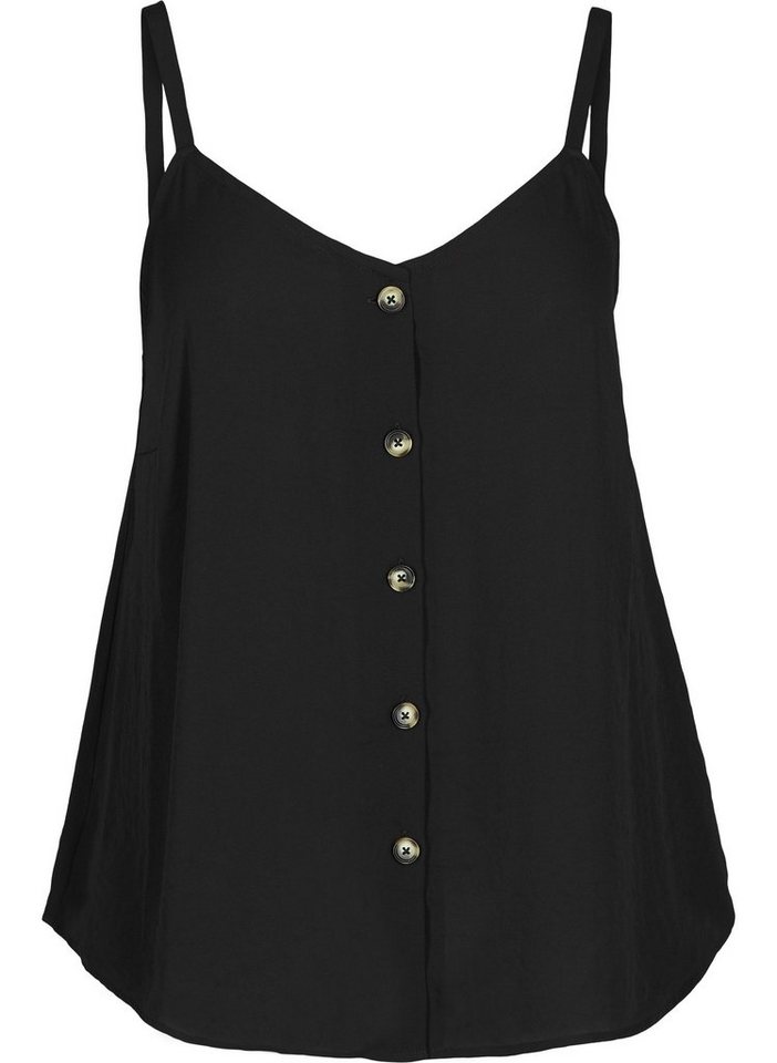 Zizzi Tanktop Große Größen Damen Träger Top Mit Knöpfen Und V