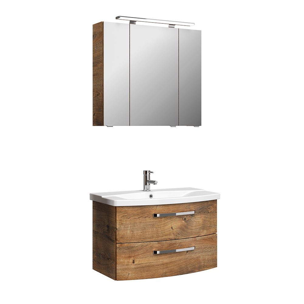 Lomadox Waschtisch-Set SINTRA-66, (Spar-Set, 2-St., 2-tlg), Set, 84cm, LED-Leuchte ...