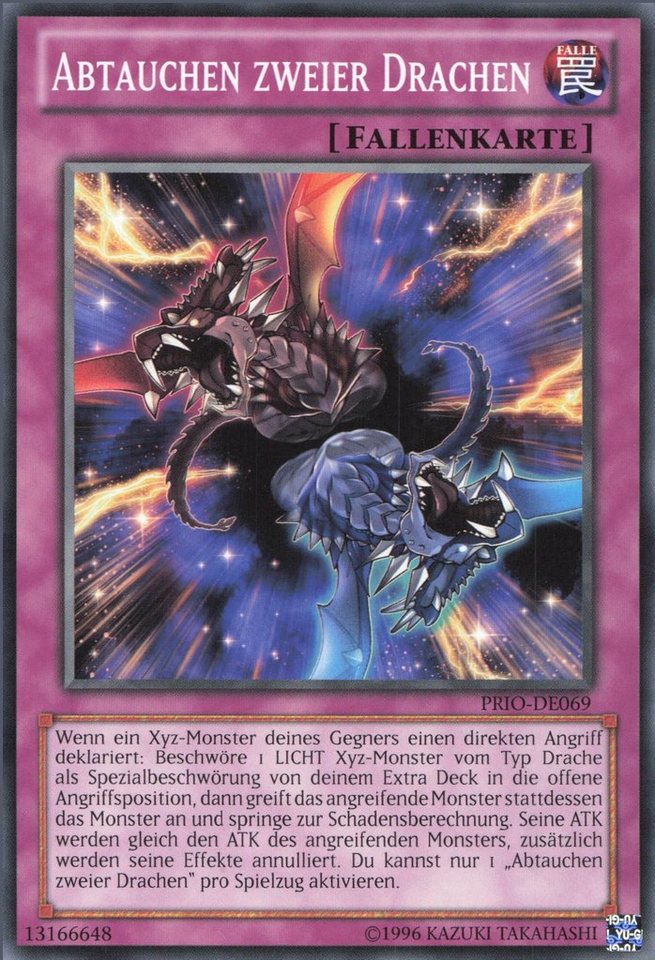 Recollectibles Sammelkarte Yugioh Karte Abtauchen Zweier Drachen