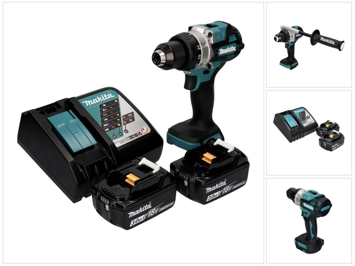 Makita Akku-Schrauber DDF 486 RF Akku Bohrschrauber 18 V 130 Nm Brushless + 2x Akku 3,0 Ah
