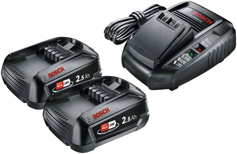 BOSCH »Starter-Set 18 V« Akku-Set, 2x 2,5 Ah/18 Volt Lithium-Ionen ... BOSCH »Starter-Set 18 V« Akku-Set, 2x 2,5 Ah/18 Volt Lithium-Ionen ...