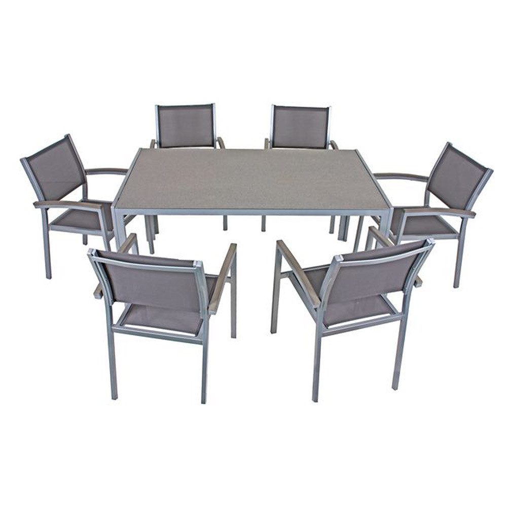 Lomadox Garten Essgruppe Garda 120 7 Tlg Gartenmöbel Set Tisch