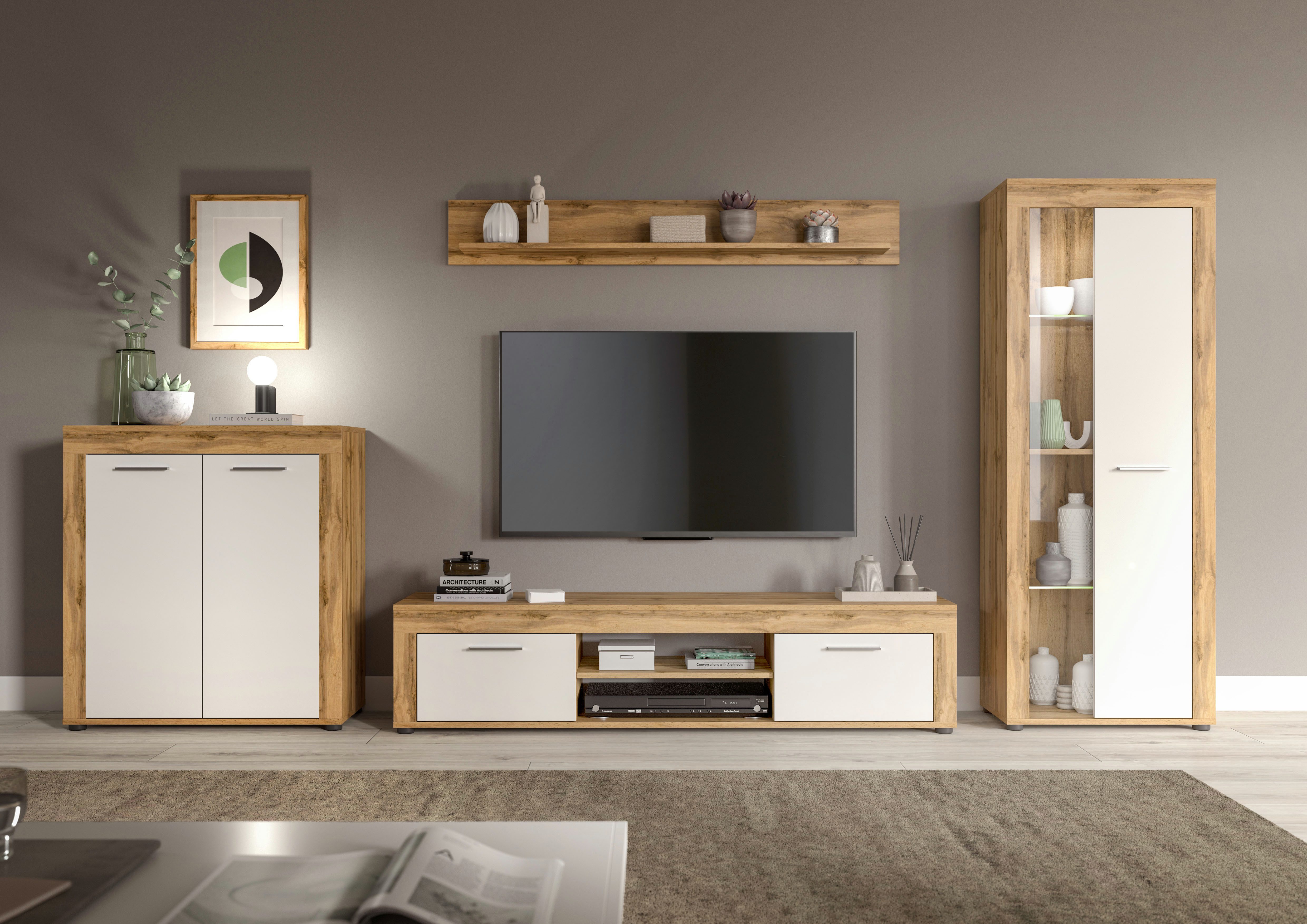 Inosign Wohnwand Aosta Breite 330cm Best Aus Highboard Lowboard