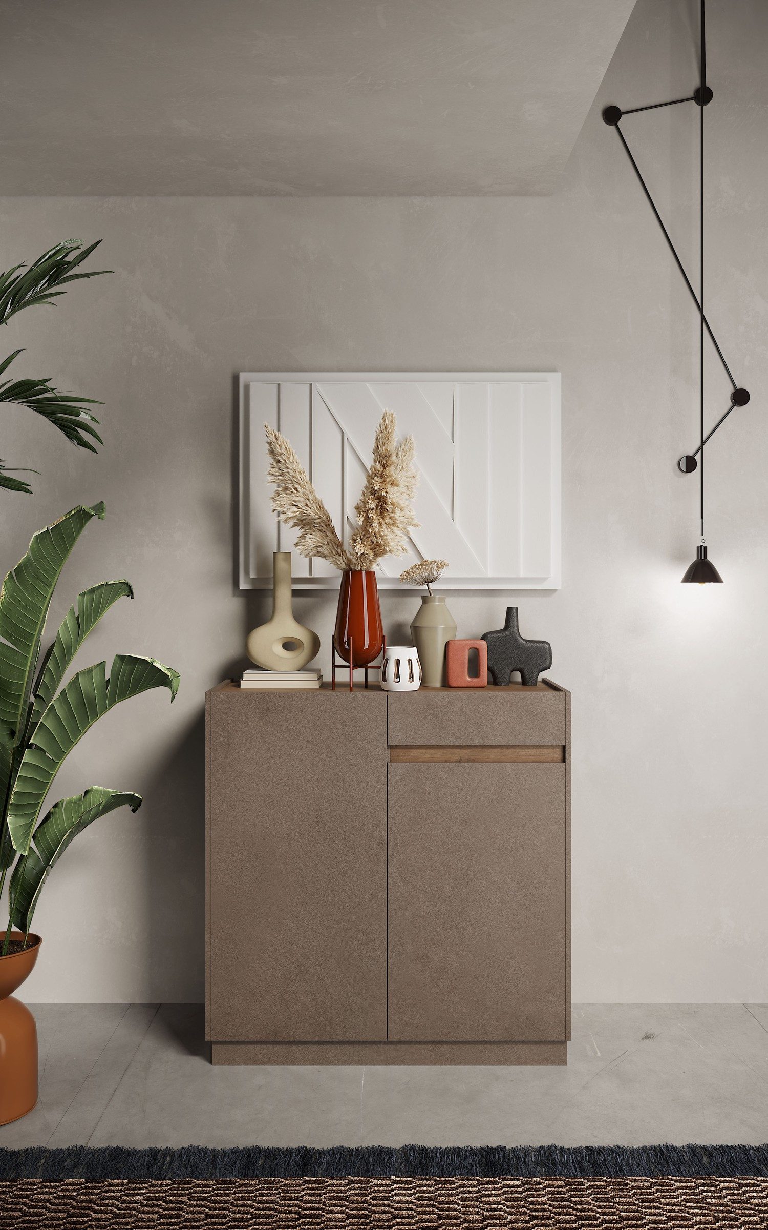 LC Mobili Highboard 105 x 107 x 40 cm (B/H/T), Bronzo / Mercure ...