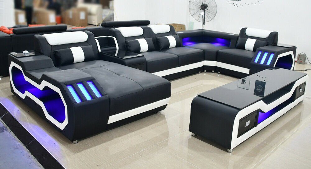 JVmoebel Ecksofa, Wohnlandschaft Design Modern Ecksofa U-Form Sofa ...