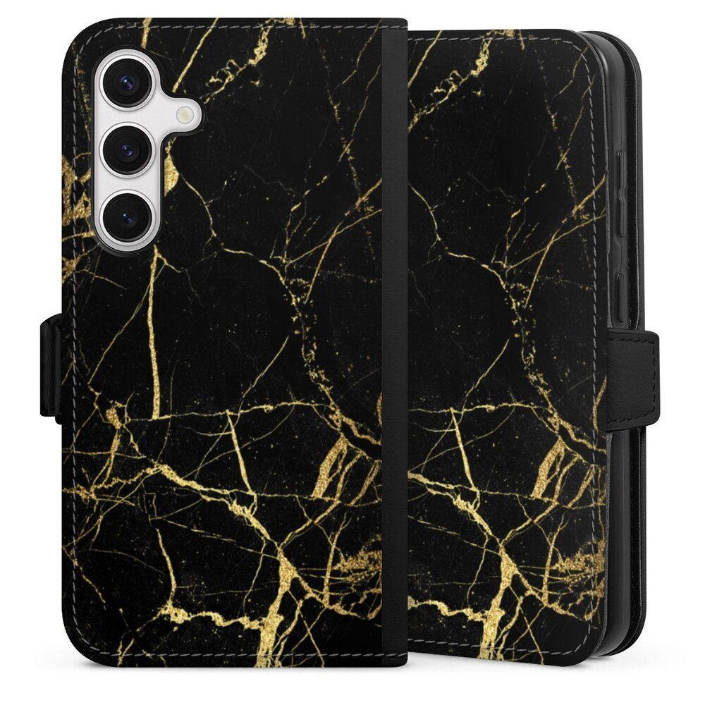 Deindesign Handyhülle Marmor Schwarz Muster Blackgoldmarble Look