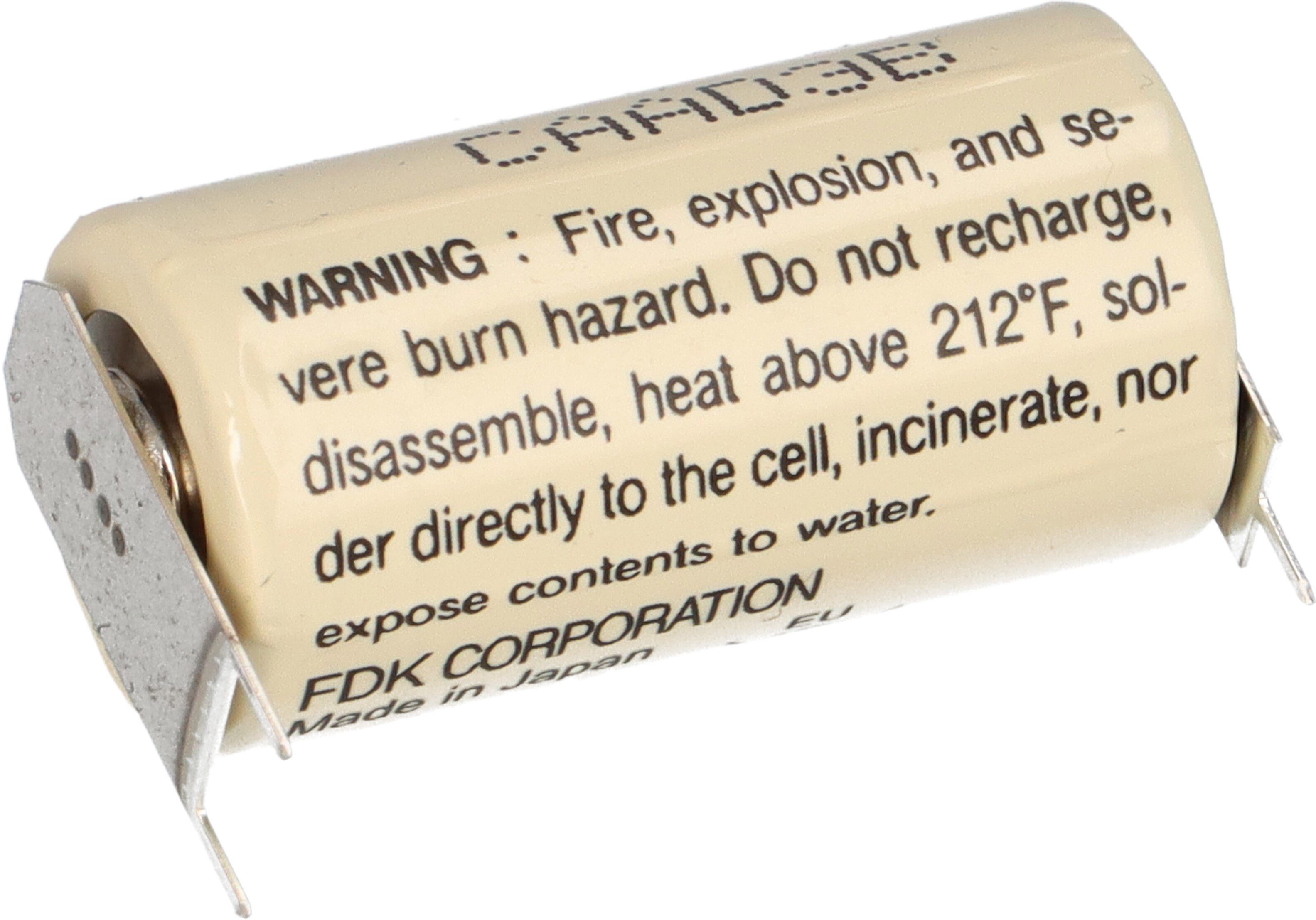Akkuman.de FDK Lithium 3V Batterie CR 17335SE 2/3A - Zelle 2/1 pin ++/- Batterie