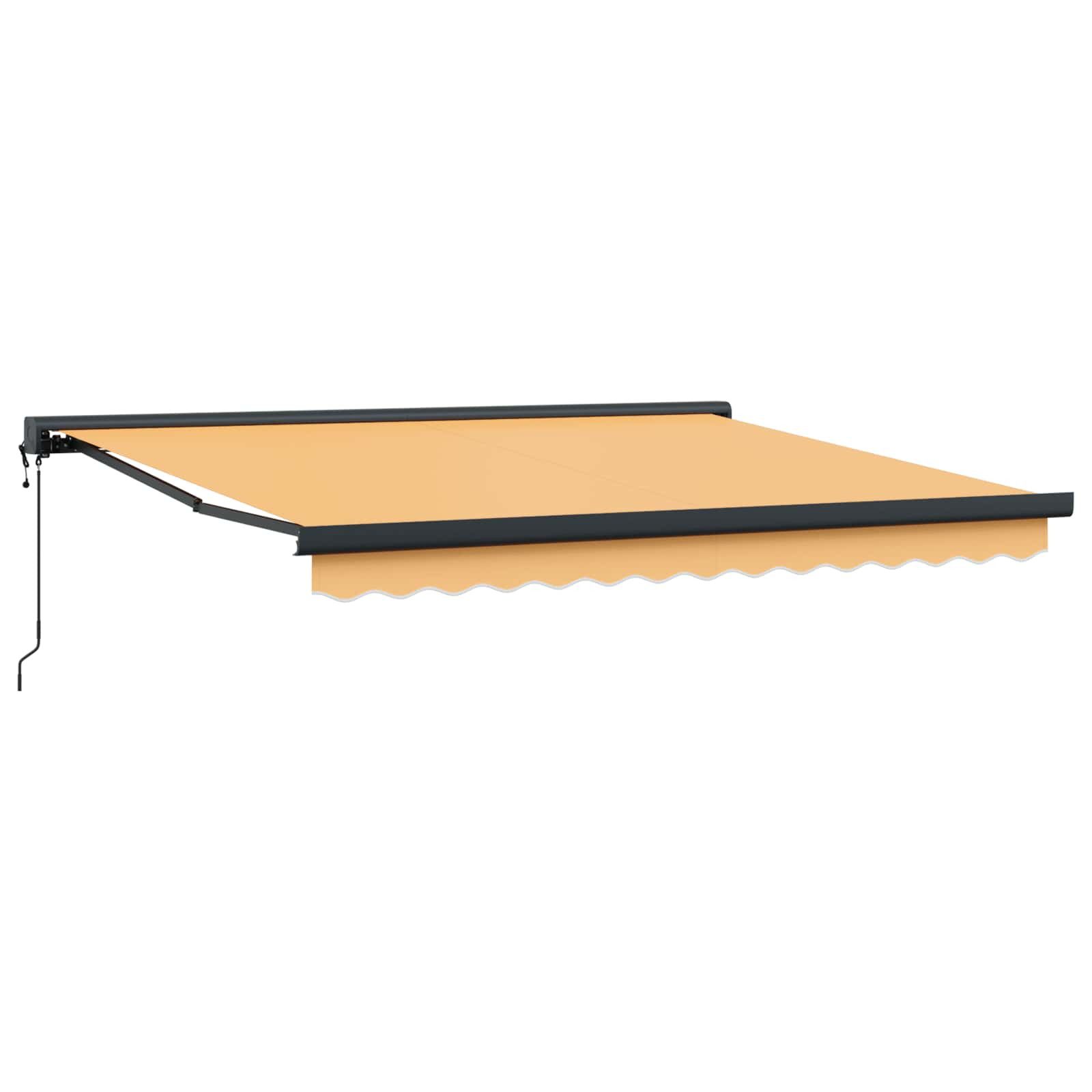 vidaXL Markise Ausziehbare Markise Sand 500 x 300 cm Leinen und ...