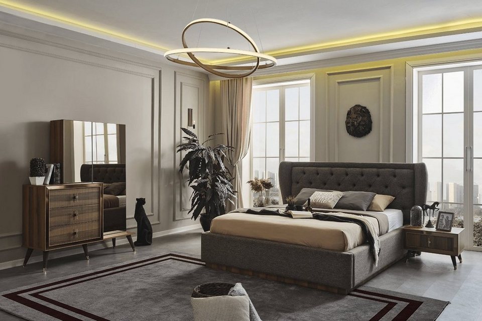 Jvmoebel Schlafzimmer Set Modernes Schlafzimmer Set Designer Bett 2x