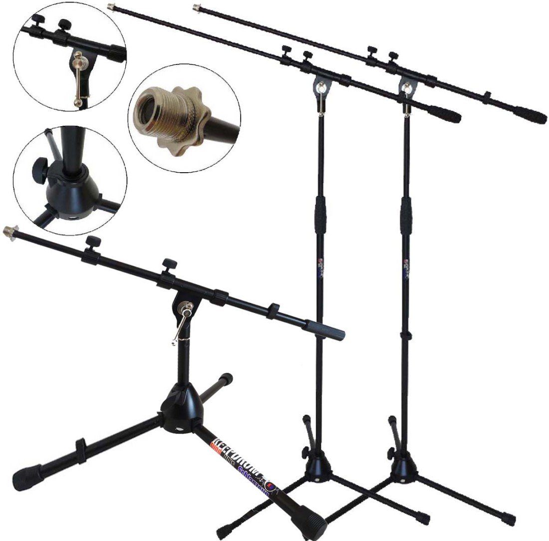keepdrum Mikrofonständer 2x keepdrum MS107B Mikrofonständer mit Galgen ...
