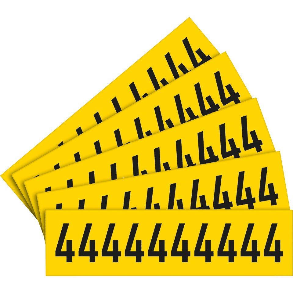 König Werbeanlagen Hinweisschild Aufkleber I Selbstklebende Ziffer 4, gelb/schwarz, Folie ...