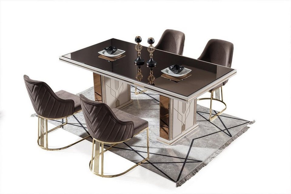 Jvmoebel Esszimmer Set Luxus Esszimmer Set Esstisch Mit 4x Stühle Neu