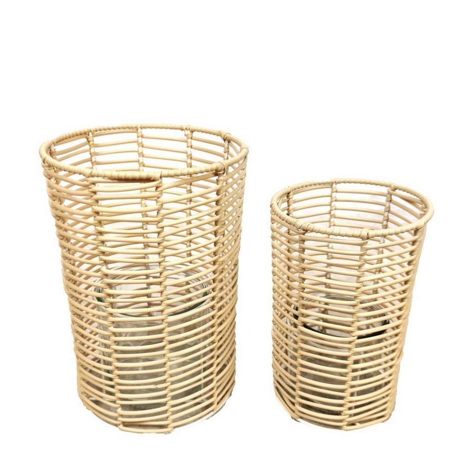 Dijk Kerzenlaterne Dijk Rattan Laterne Weiß Ø 19 X 28 Cm