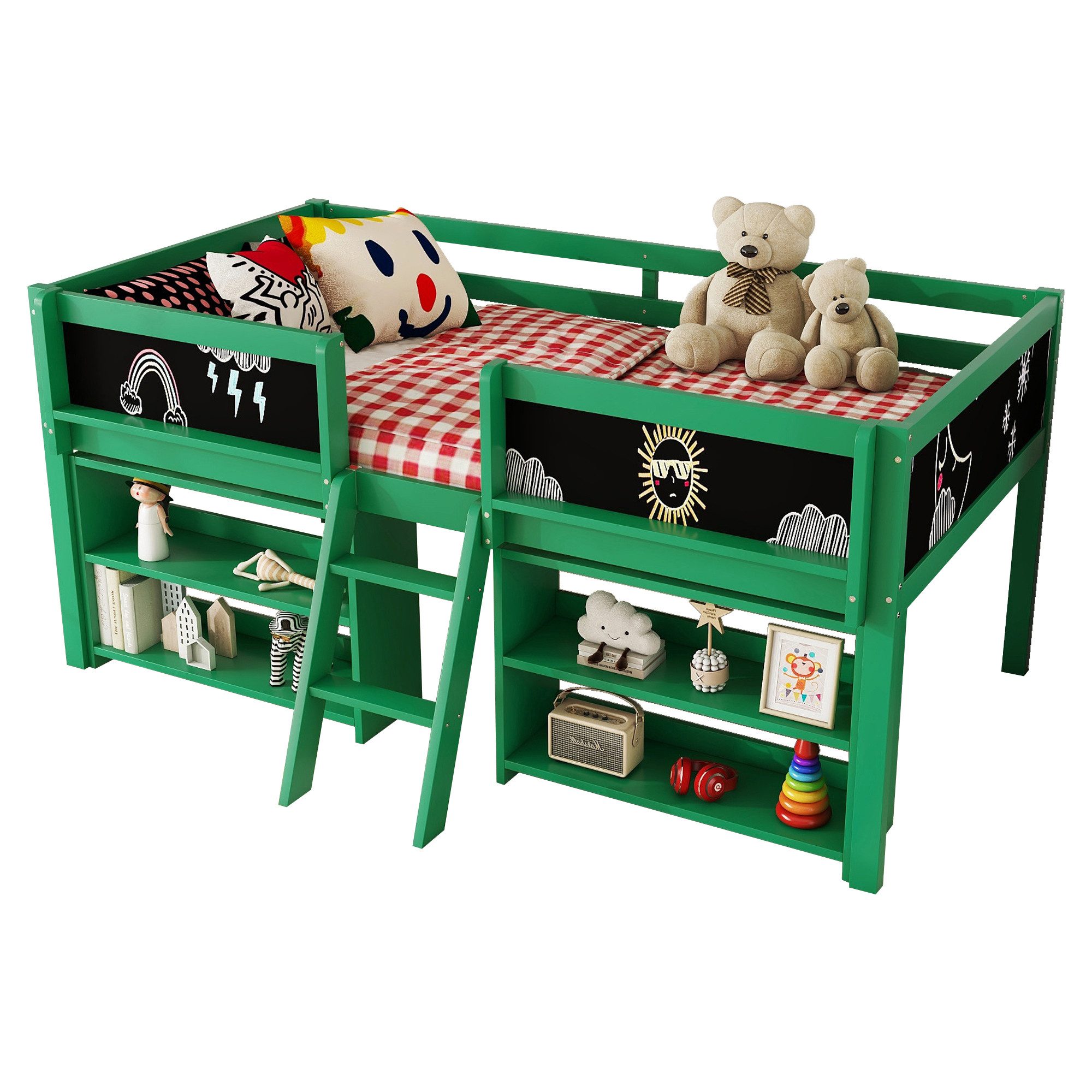 Modfu Kinderbett Funktionsbettstauraumbetteinzelbett Halbhohes Bett