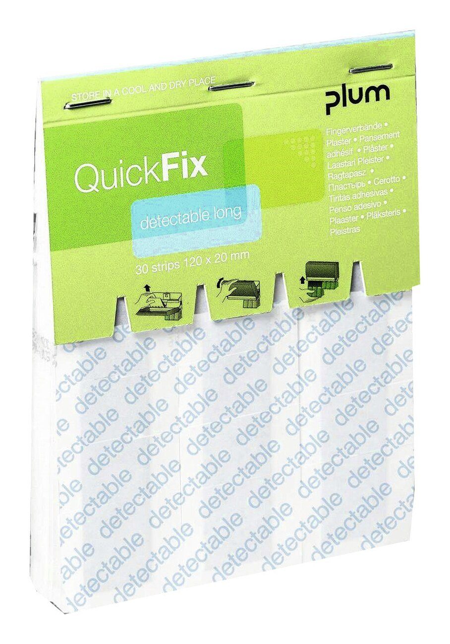 plum Erste-Hilfe-Set, Nachfüllpackung QuickFix long, 30 Pflaster., blau