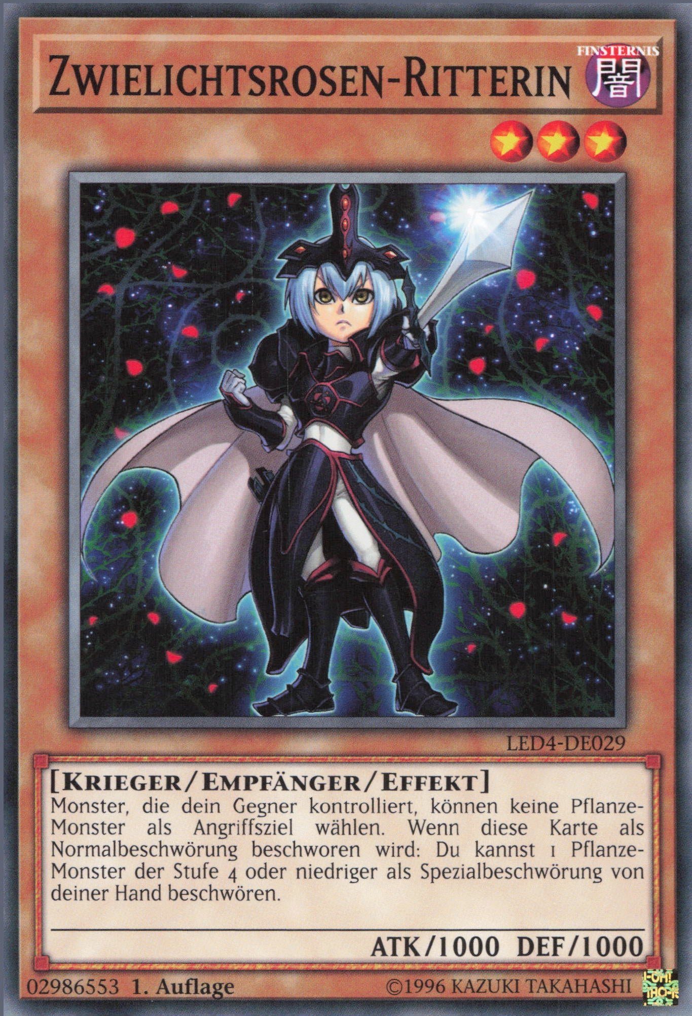 ReCollectibles Sammelkarte YuGiOh Zwielichtsrosen-Ritterin, Yu-Gi-Oh! LED4-DE029 Common