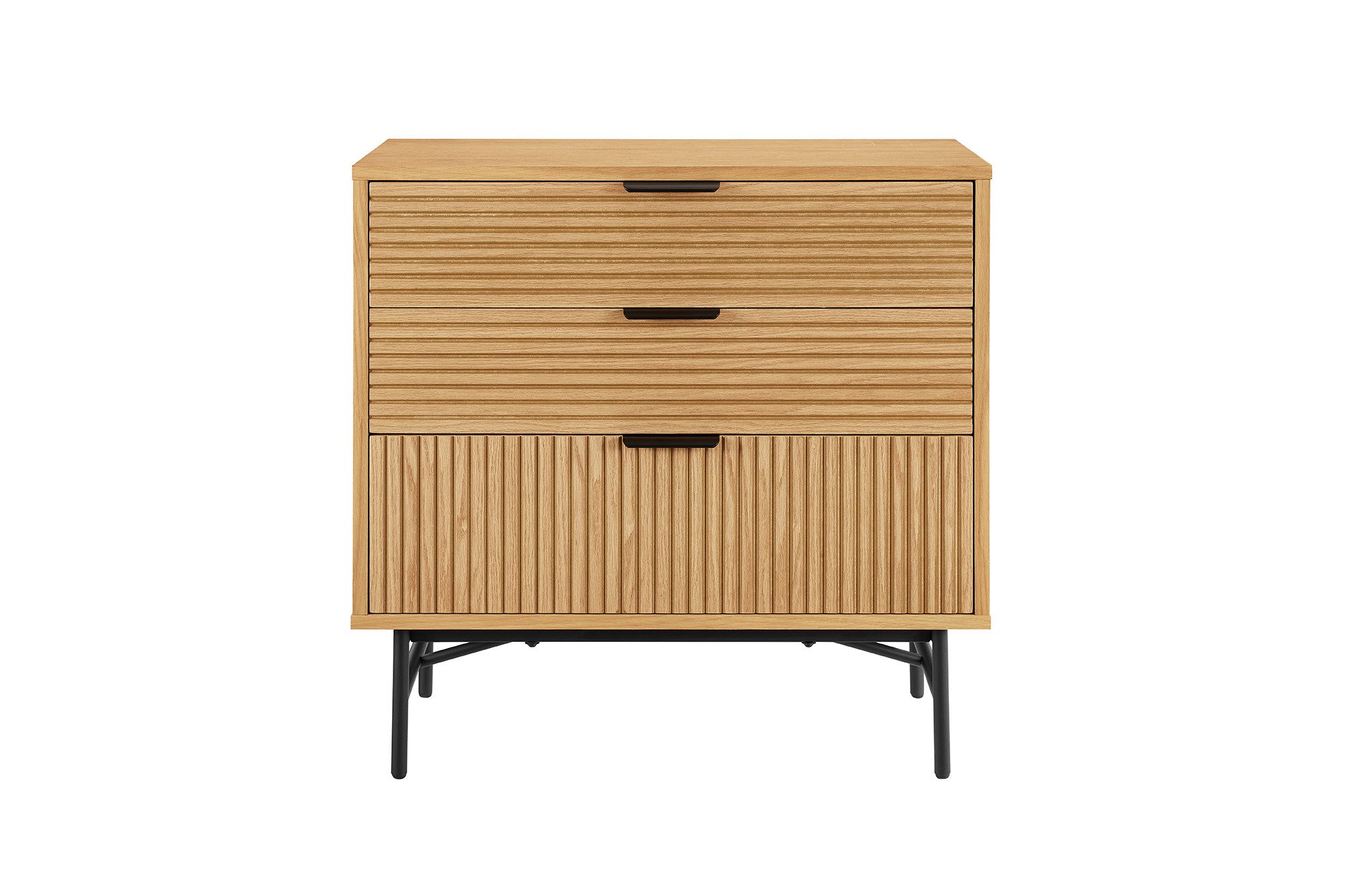 dynamic24 Kommode Jyväskylä, Sideboard 80 cm Eiche Echtholzfurnier