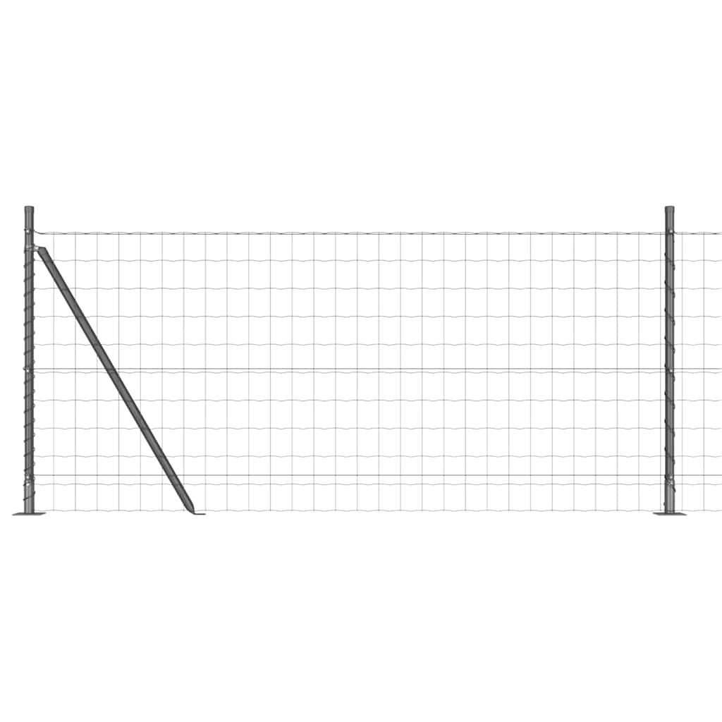 vidaXL Gartenzaun Geschweißter Drahtzaun mit Betonfundament 25 x 0,8 m ...