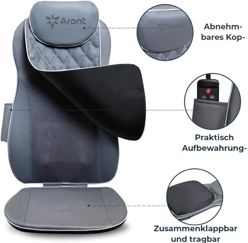 Aront Shiatsu-Massagesitzauflage mit Wärme und Vibrationsfunktion ...