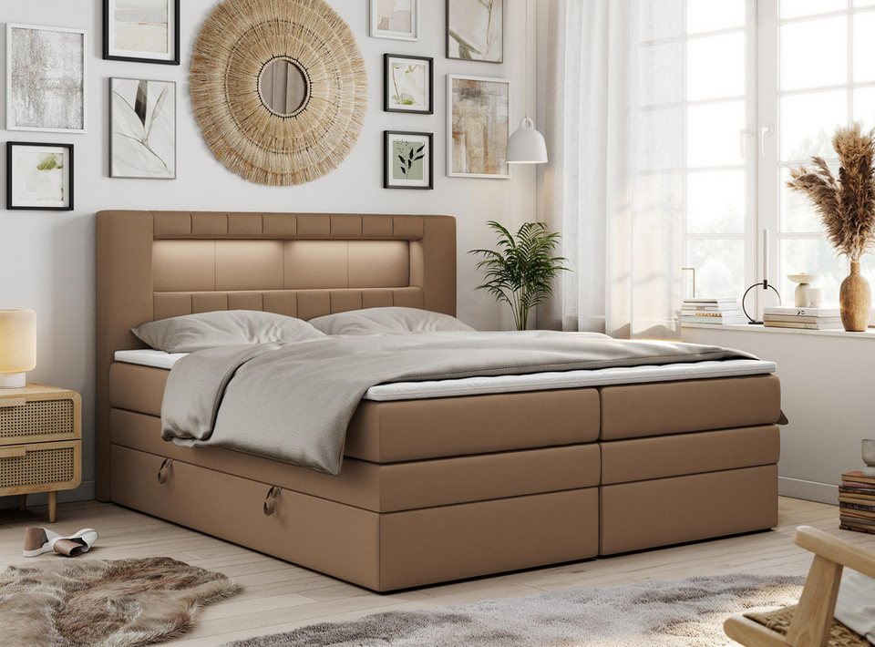 Mks MÖbel Boxspringbett Gold 5 King T30 Schaum Topper T25 Doppelbett