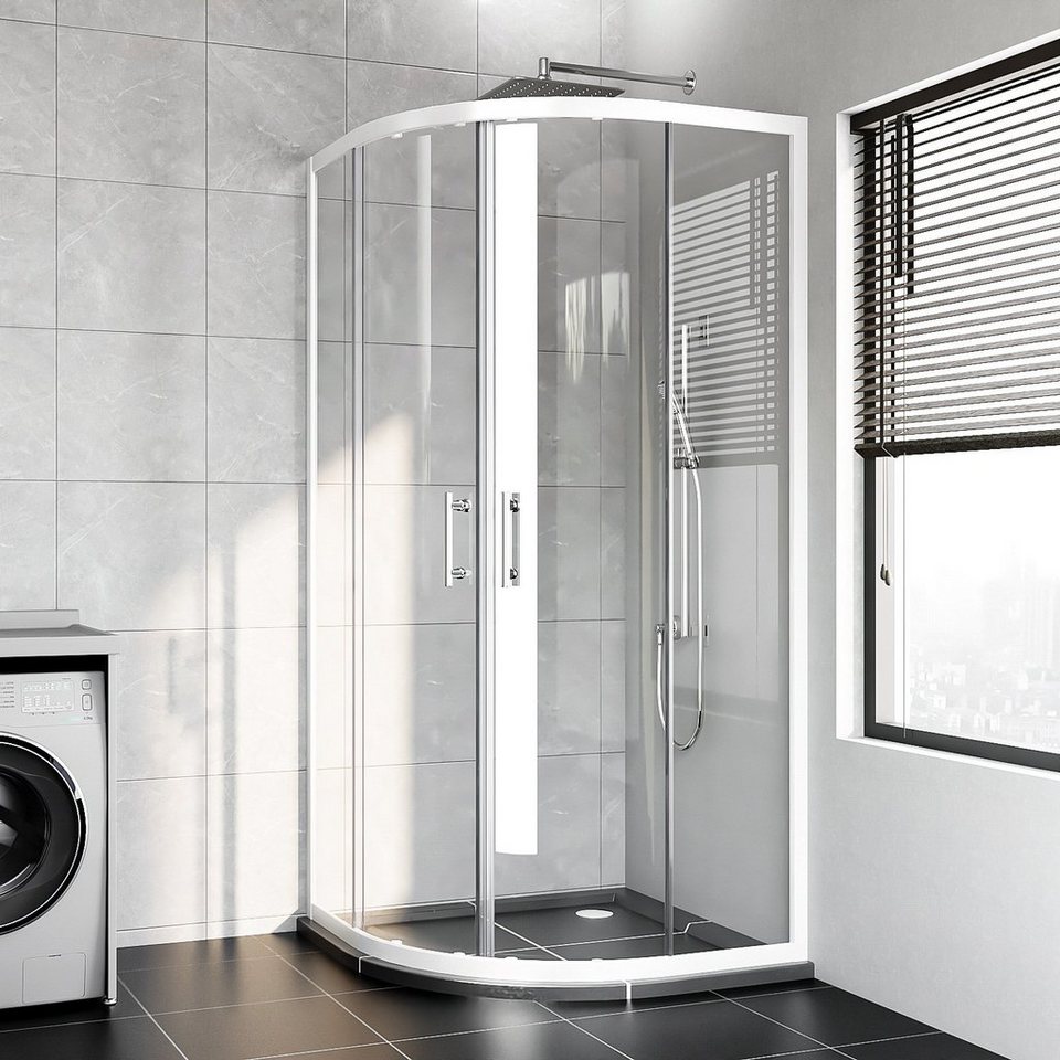 Boromal Runddusche Duschkabine Rund 90x90 Schiebetür