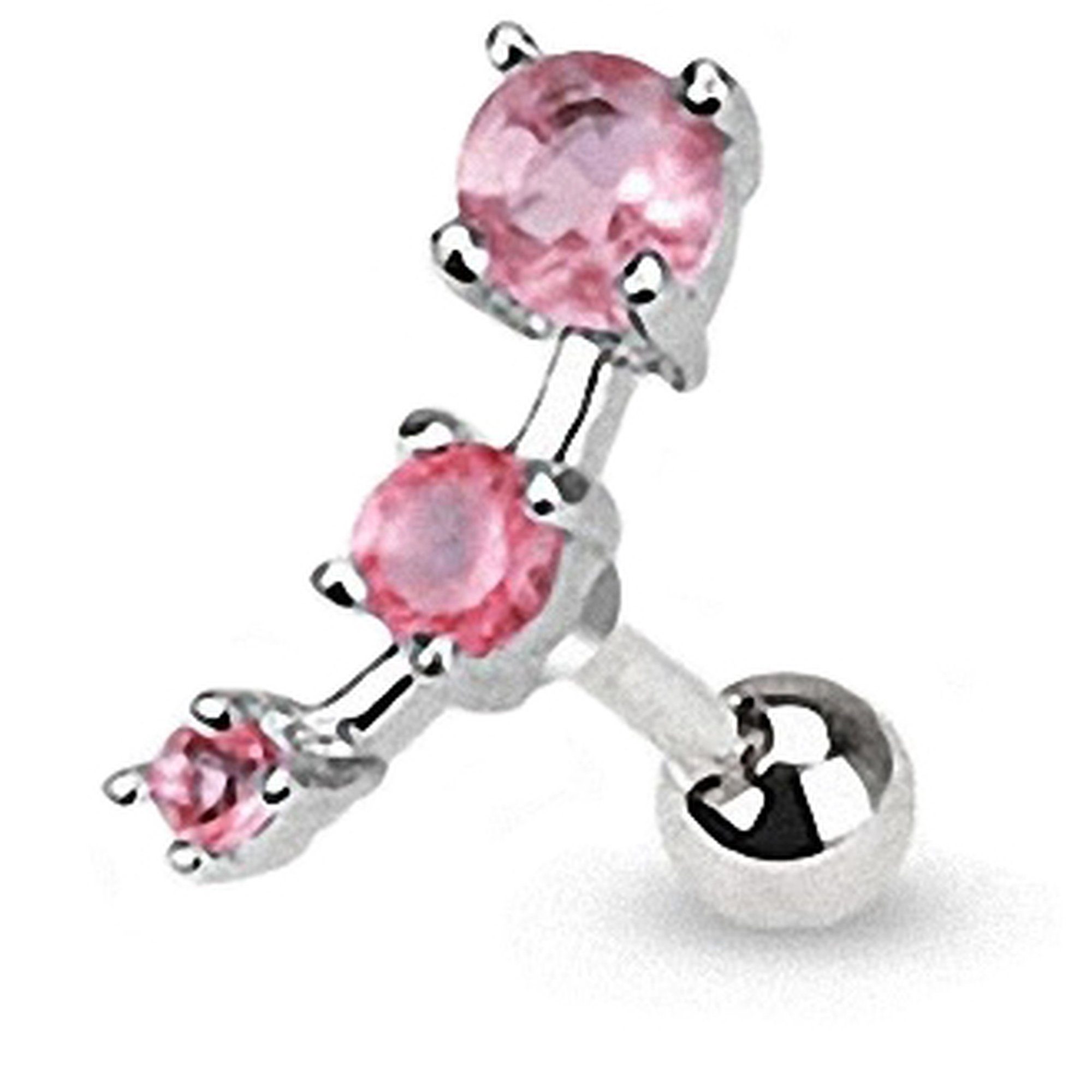 Taffstyle Piercing-Set Piercing Helix Tragus Chirurgenstahl Zirkonia 3 ...