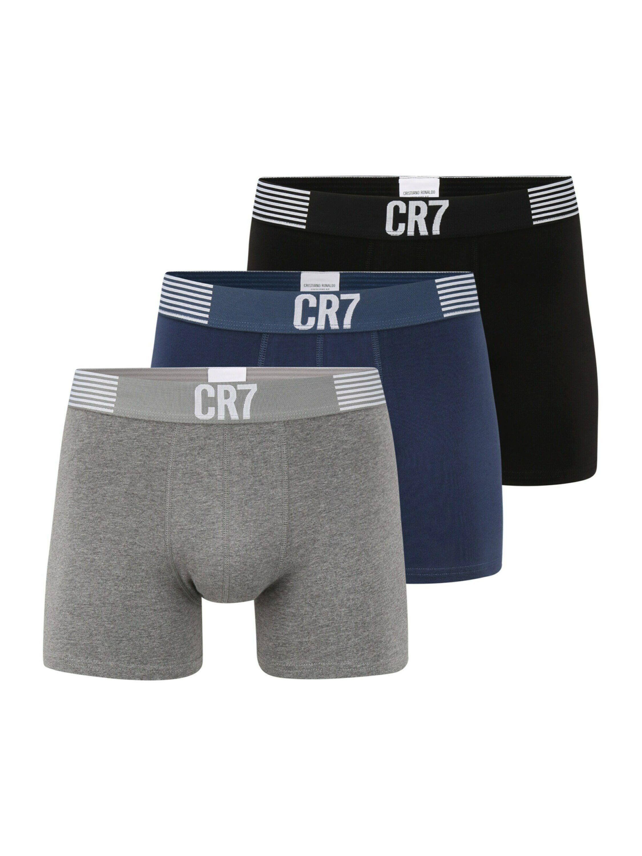 CR7 Boxershorts Basic Trunk Organic 3-Pack (3-St) GOTS zertifizierte Bio-Baumwolle, Ton-in-Ton-Nähte