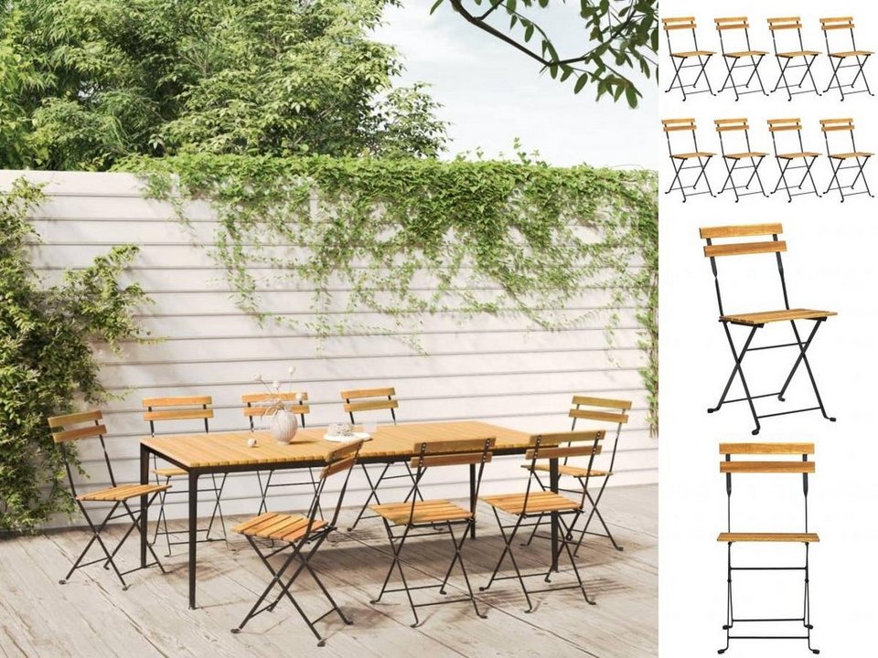 Vidaxl Gartenstuhl Klappbare Gartenstühle 8 Stk Stahl Und Massivholz