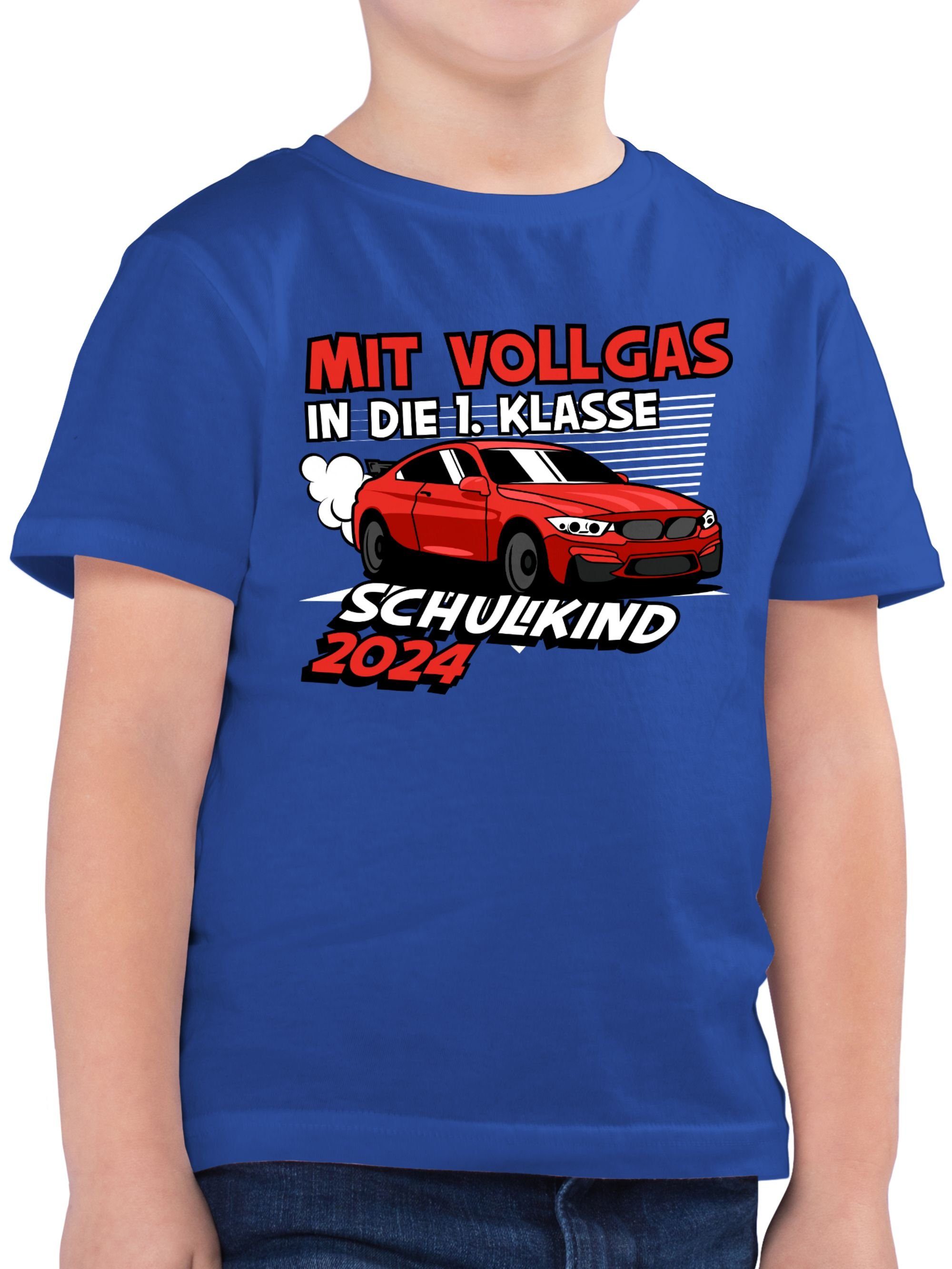 Shirtracer T-Shirt Mit Vollgas in die 1. Klasse - Schulkind 2024 (1-tlg) Einschulung Junge ...