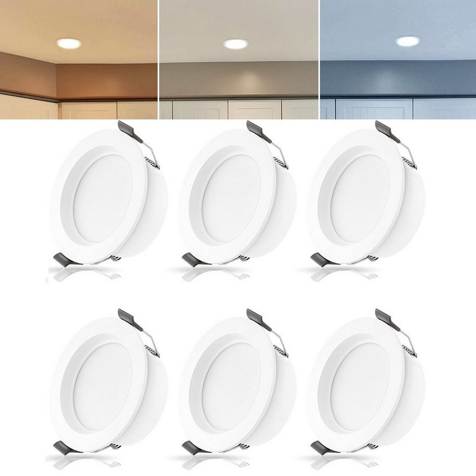 Letgospt Led Einbaustrahler 6 Stück Led Einbaustrahler Spotrund 7w