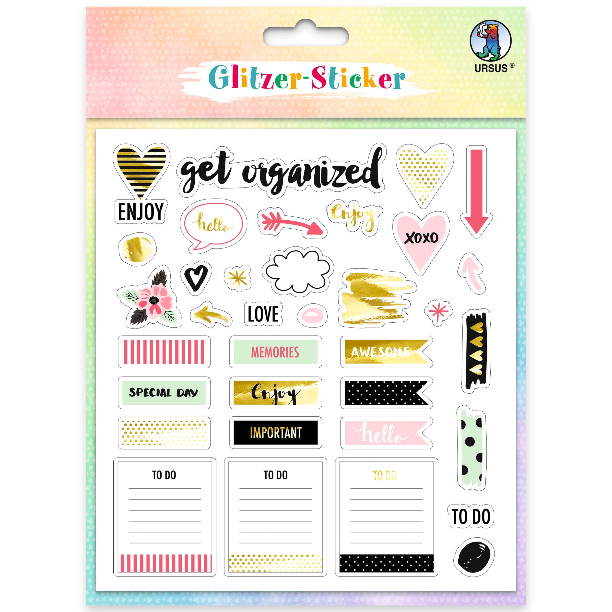 URSUS Schulheft URSUS Glitzer-Sticker Bullet Journal
