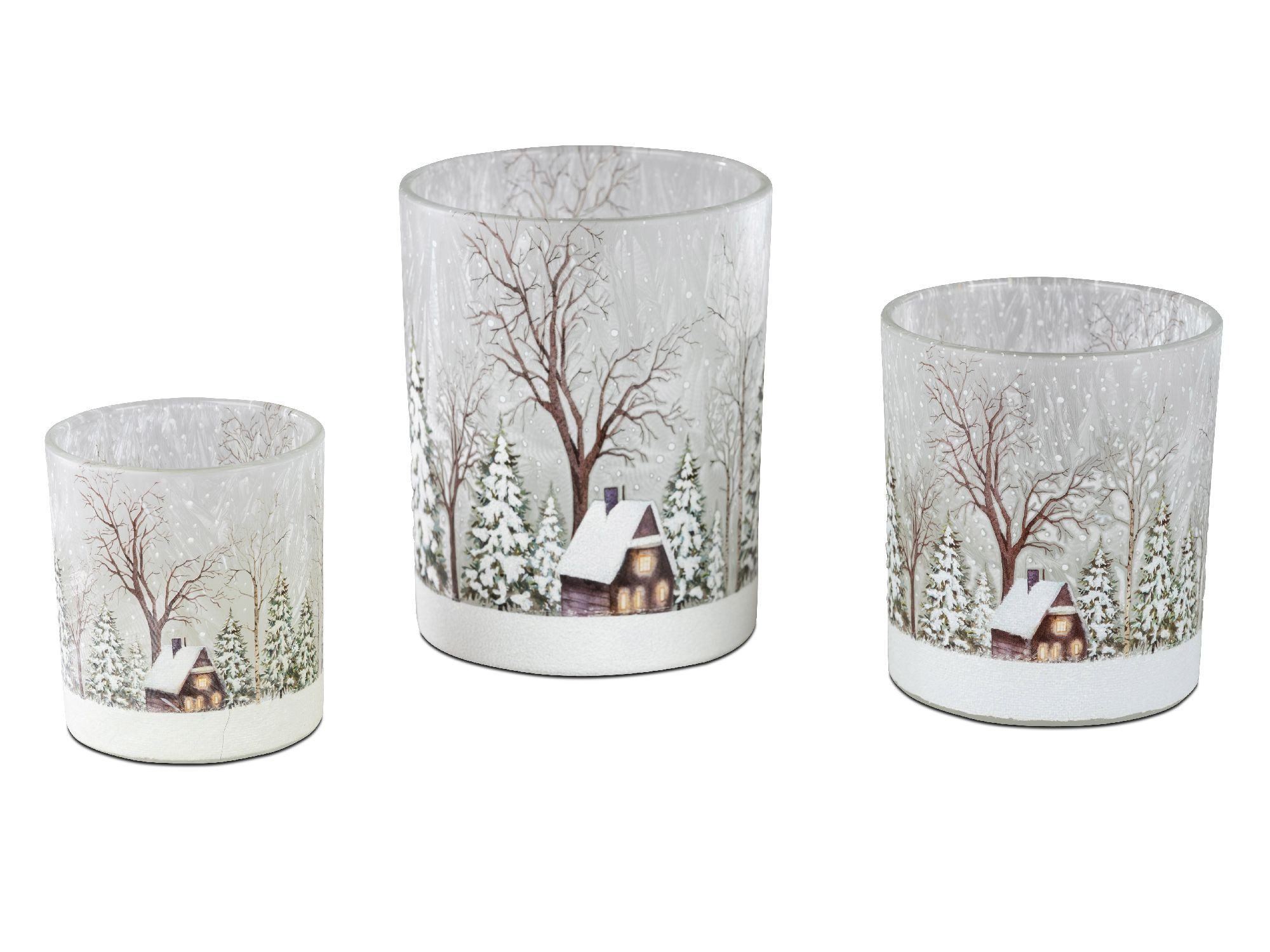 formano Teelichthalter Winterlandschaft, 3er Set Teelichthalter ...