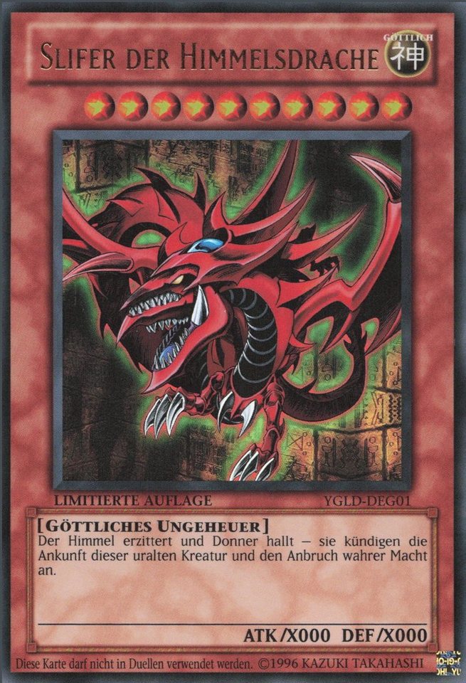 Recollectibles Sammelkarte Yugioh Karte Slifer Der Himmelsdrache Yu Gi