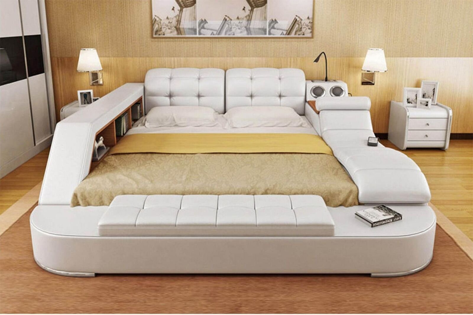 JVmoebel Multimediabett Chesterfield Doppel Luxus Design Bett 180x200 ...