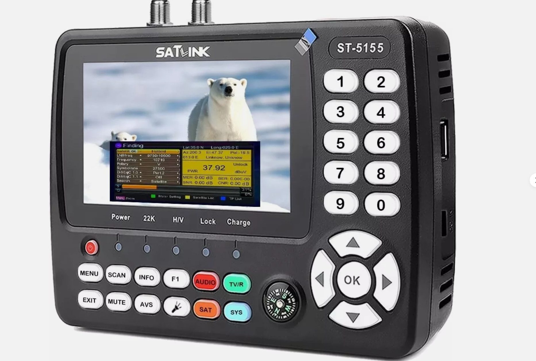 Satlink Satfinder Satlink ST-5155 H.265 (10 Bit) DVB-S/S2/T/T2/C Combo ...