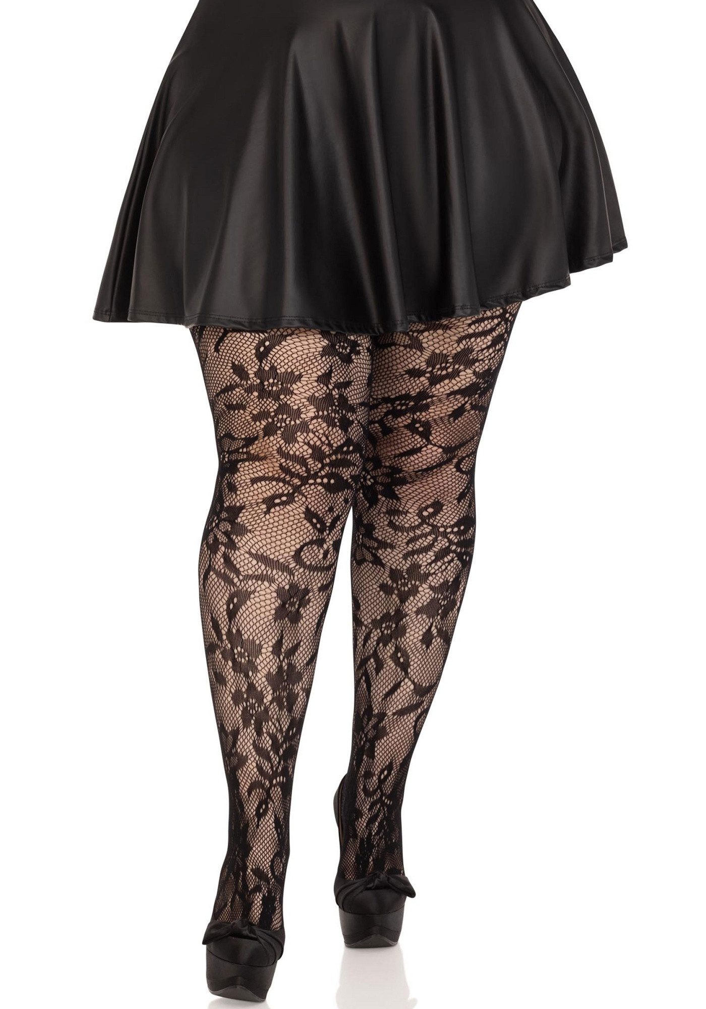 Leg Avenue Netzstrumpfhose Strumpfhose Mit Blumenmuster Queen Size