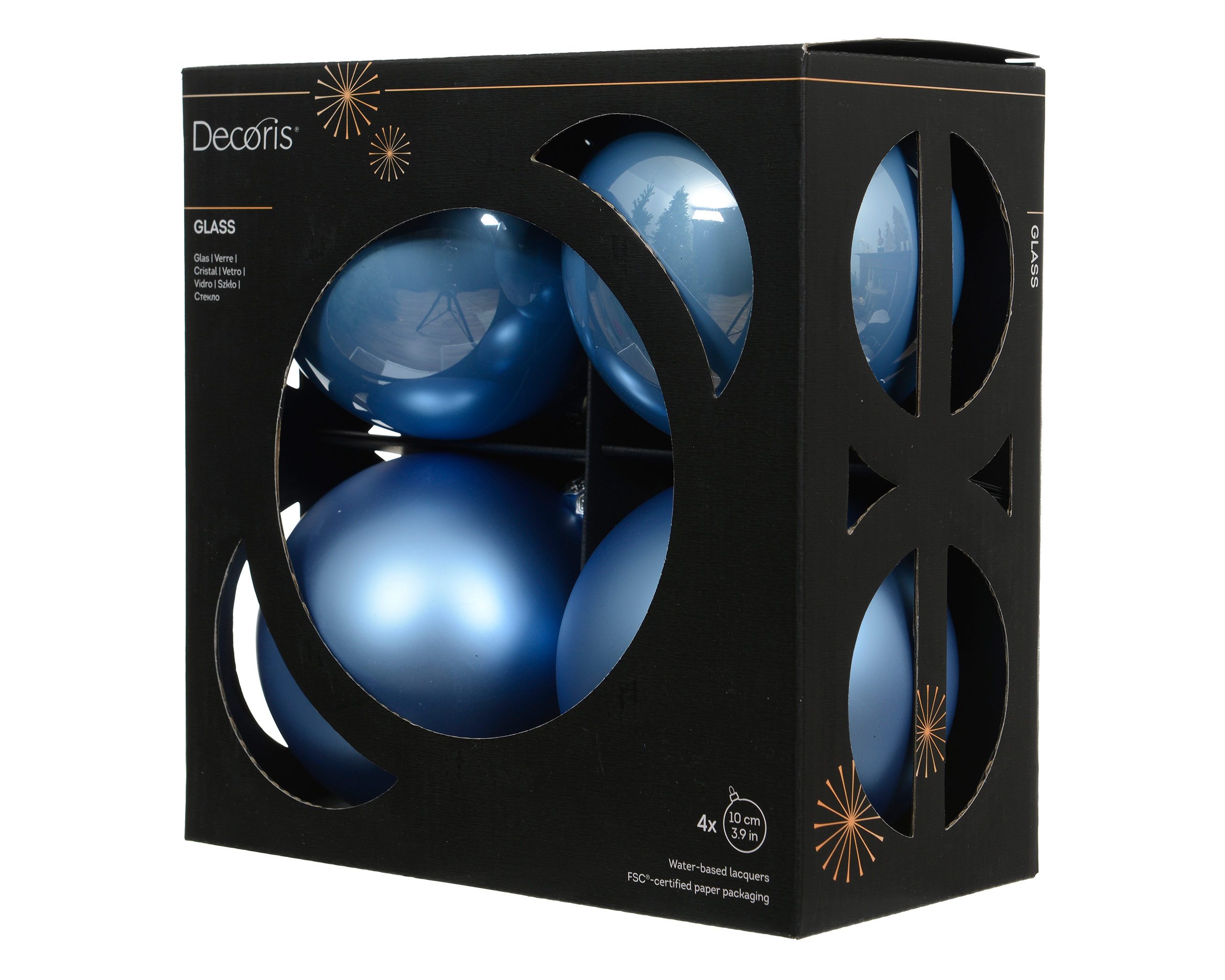 Kaemingk Weihnachtsbaumkugel, Weihnachtskugeln Glas 10cm 4 Stück ...
