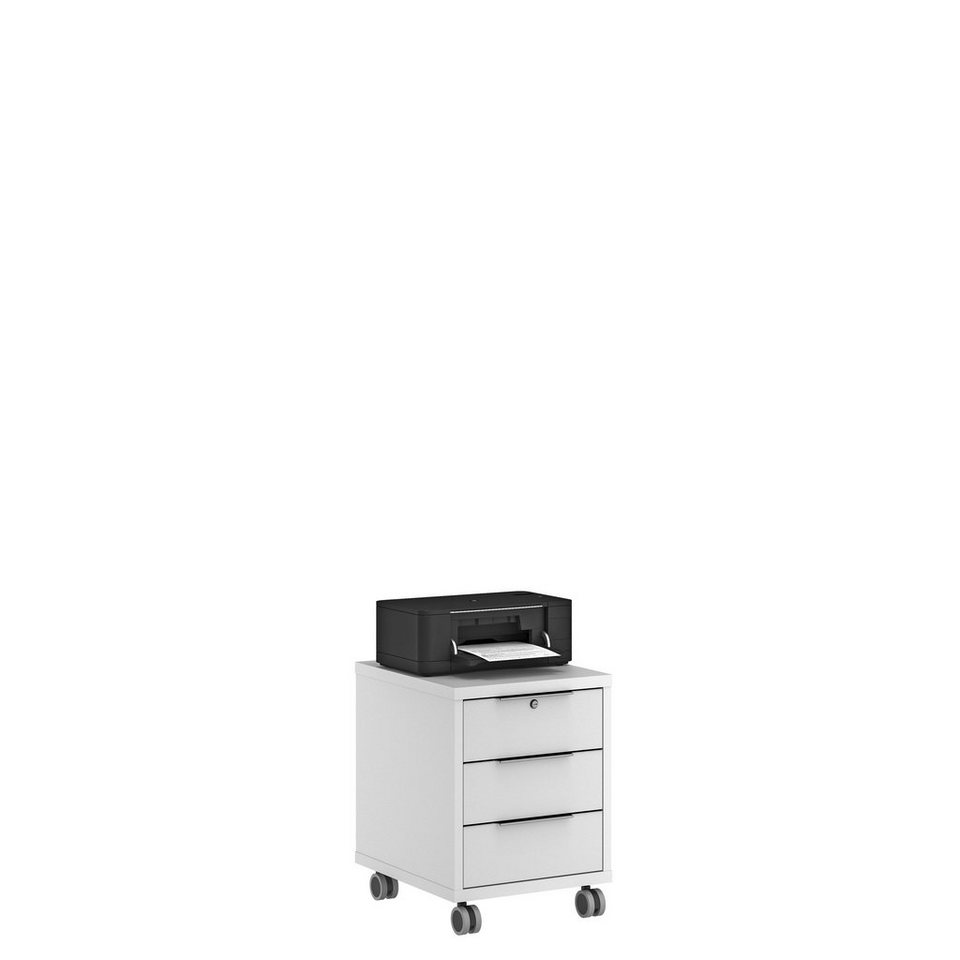 Möbelando Rollcontainer 5527 Bxhxt 43x58x50 Cm In Weiß Matt Lack