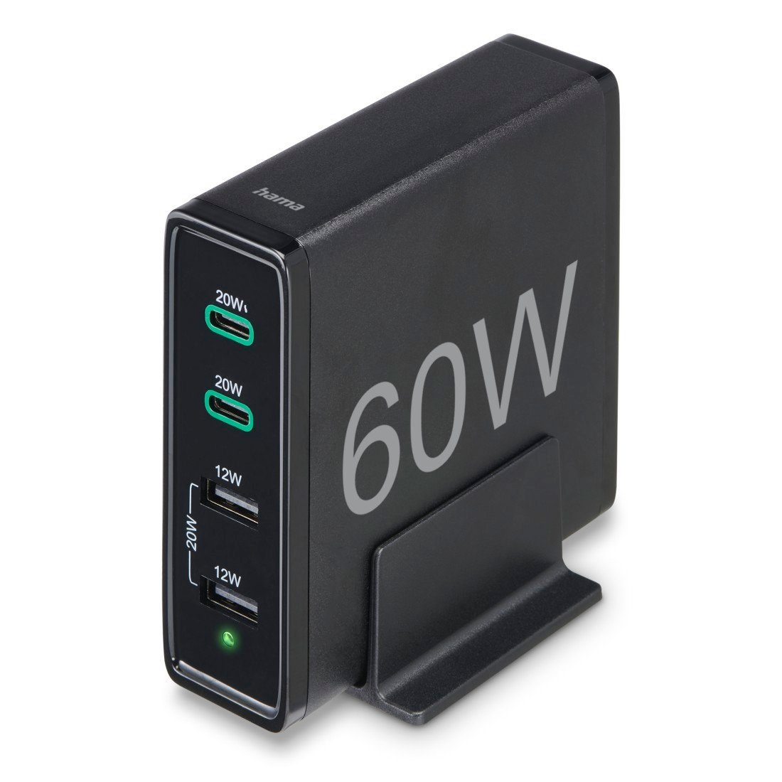 Hama 4fach USB-Ladestation 60 Watt Ladegerät, 2x USB-C PD, 2x USB ...