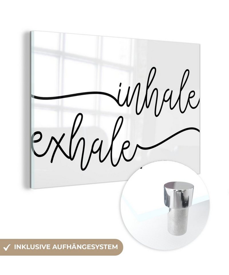 Muchowow Acrylglasbild Zitat Atmen Zauberspruch Schwarz Und Weiß