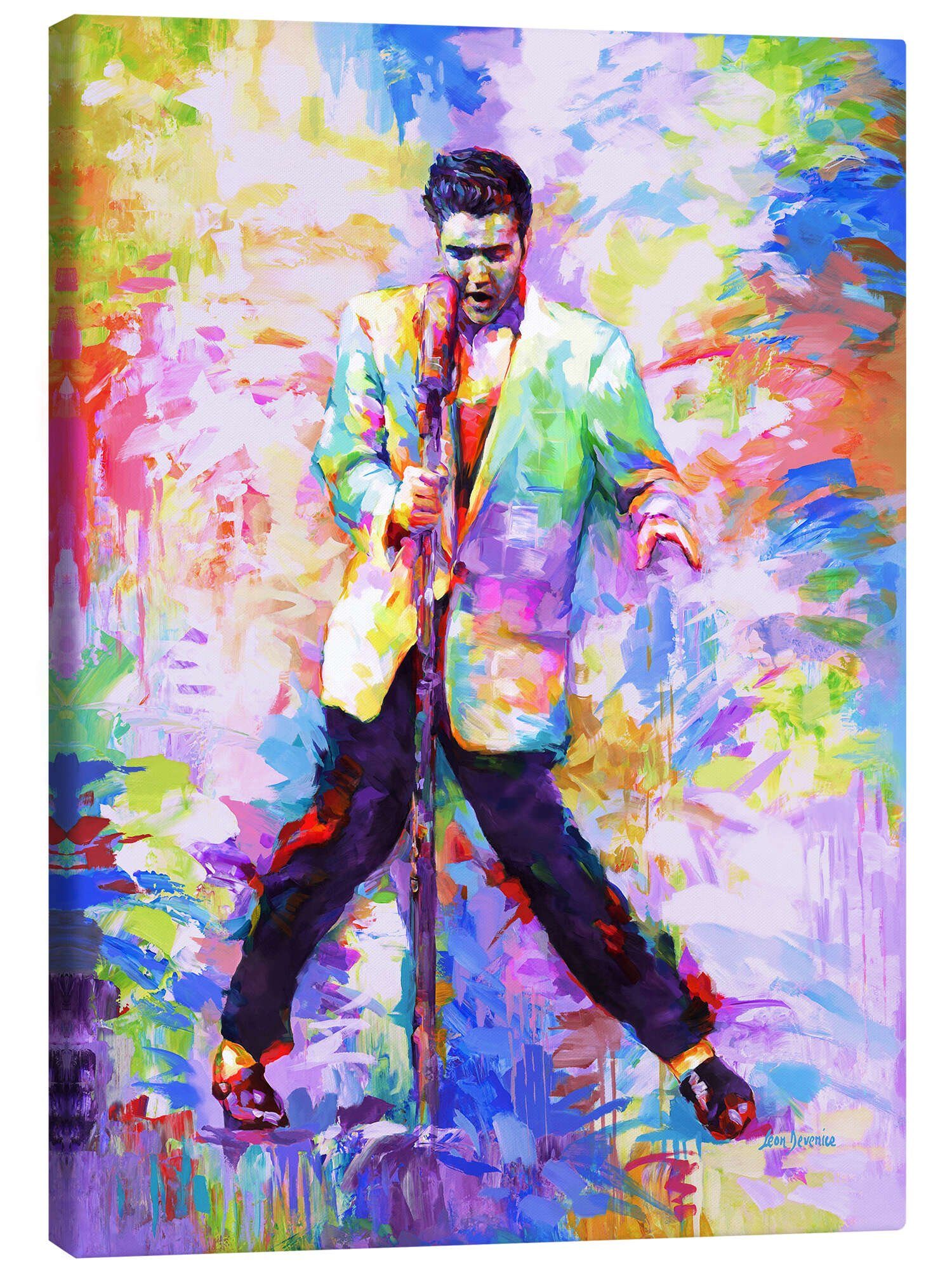 Posterlounge Leinwandbild Leon Devenice Elvis Presley Pop Art
