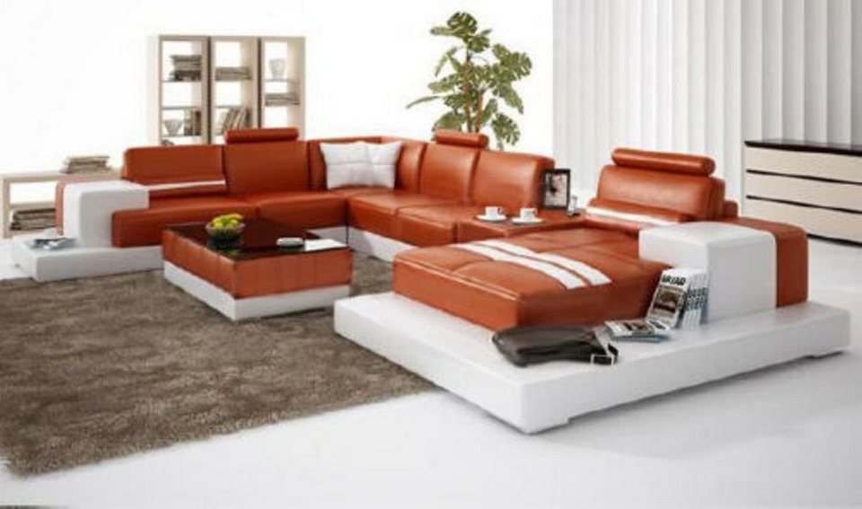 Jvmoebel Ecksofa Wohnlandschaft Couch Polster Eck Garnitur Ledersofa
